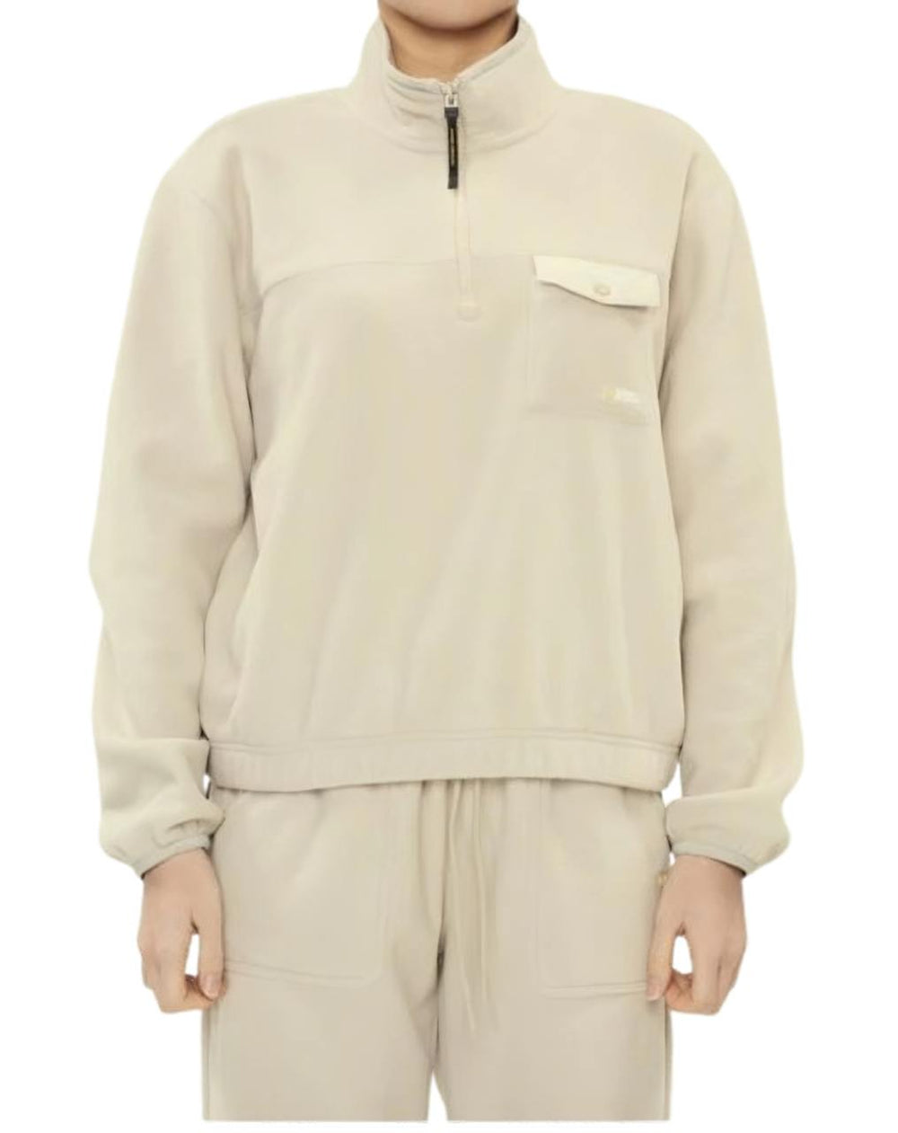 BUY Nat Geo Sweatshirt WOMEN'S PUFFIN MICRO FLEECE HIGHT NECK ANORAK BEIGE